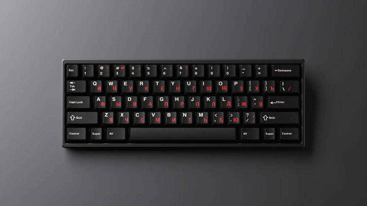 GMK CYL Black Snail Red Cyrillic Alphas – Mino Keys