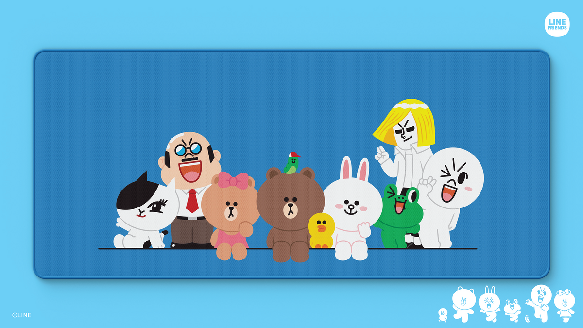 LINE FRIENDS BROWN & FRIENDS Deskmat – Mino Keys